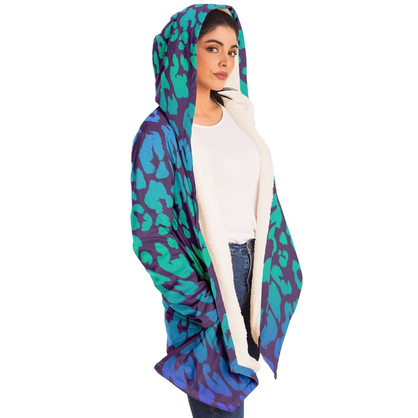 Blue Leopard Hooded Cloak – BOUSSOU