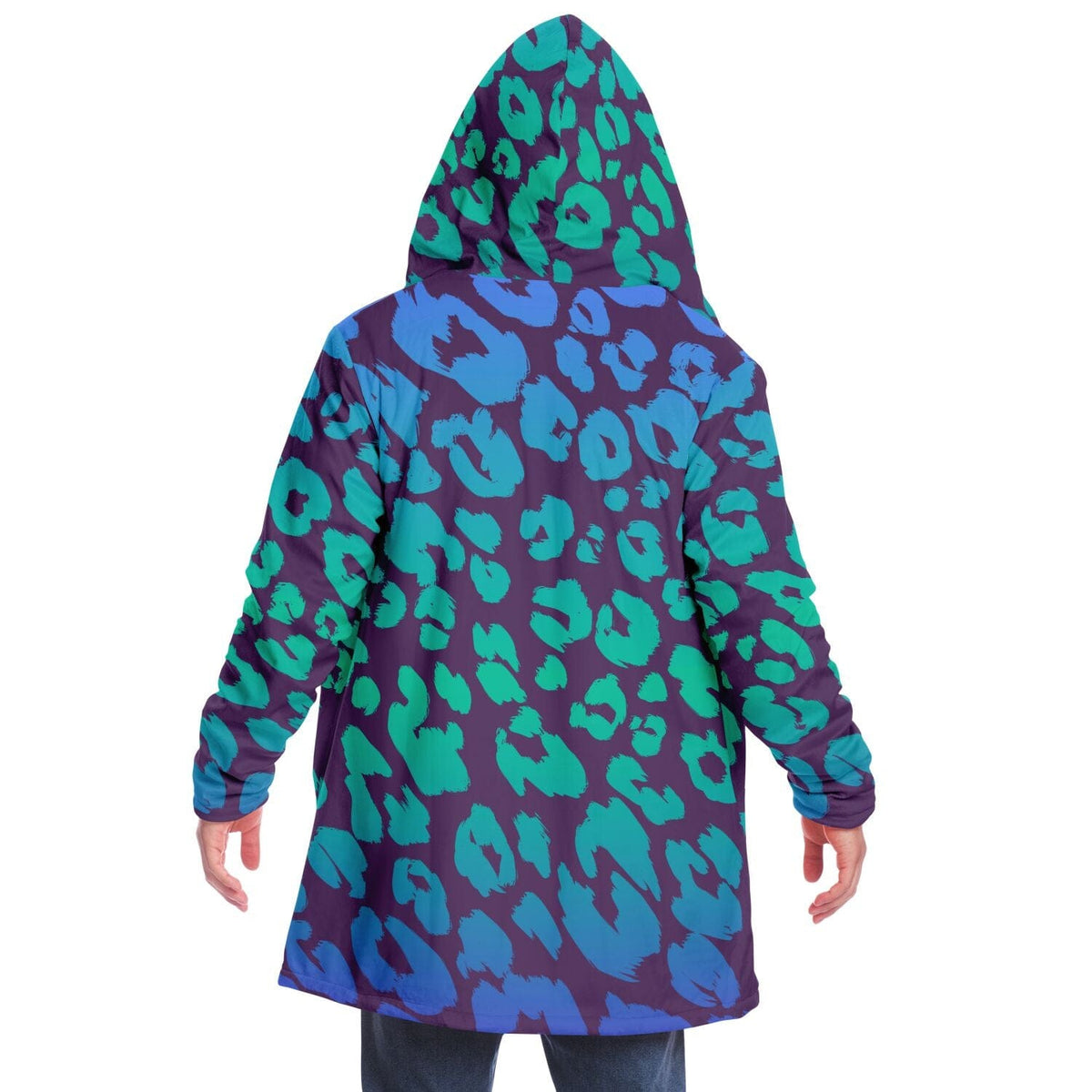 Blue Leopard Hooded Cloak - BOUSSOU